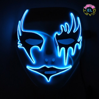 Glowing Dark Angel Mask - Carnival festival - 2xAA Driver and flashing ...