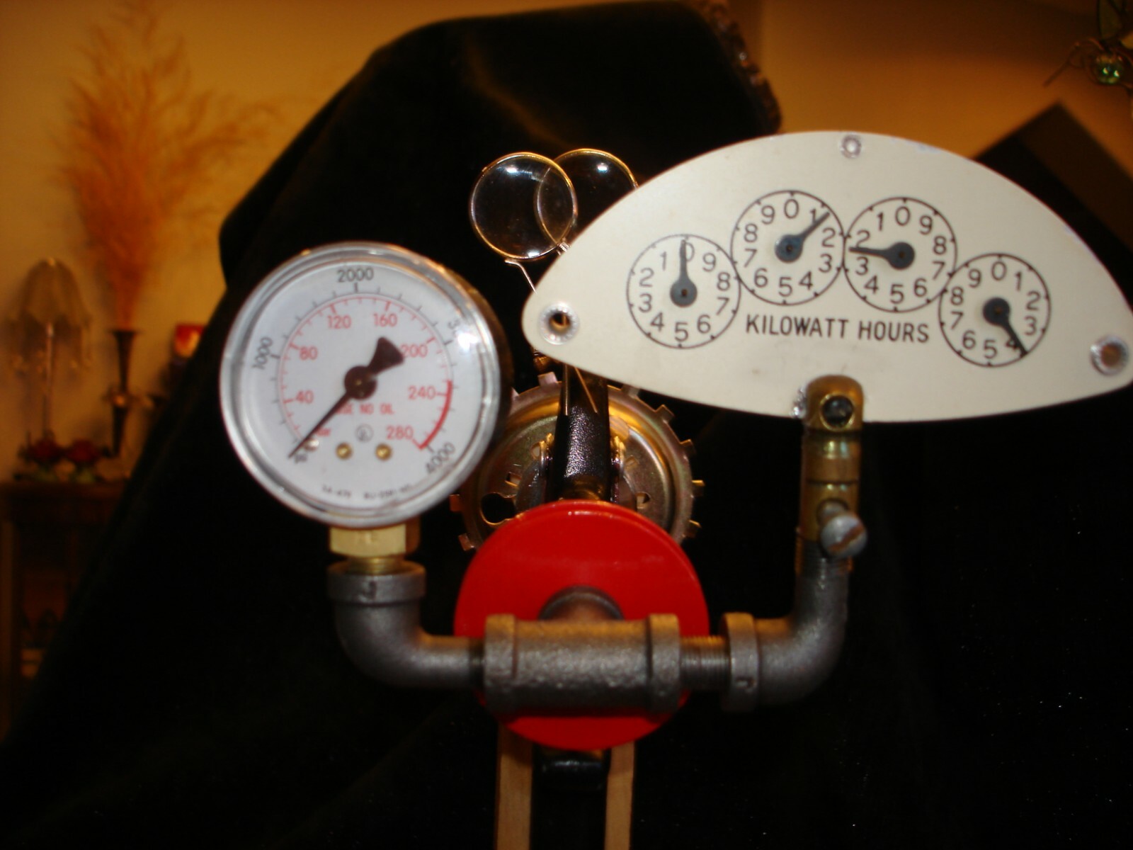 Steampunk Electric Metal Space Ray Zapping Gun w/ OAK Stand Hand ...