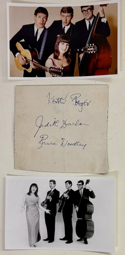 THE SEEKERS Judith Durham Keith Potger Bruce Woodley Signed Paper ...
