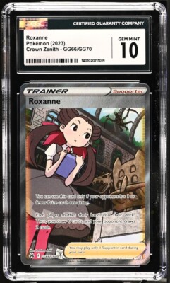 CGC 10 Roxanne GG66/GG70 Crown Zenith Pokemon Card 2023 Collectible TCG ...