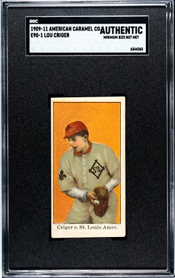 1909 E90-1 American Caramel: LOU CRIGER St. Louis Browns VG-EX+ ~ SGC A ...