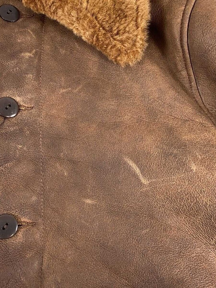 RRL Ralph Lauren Shearling Jacket Sheepskin Leather Size S Brown Pre ...