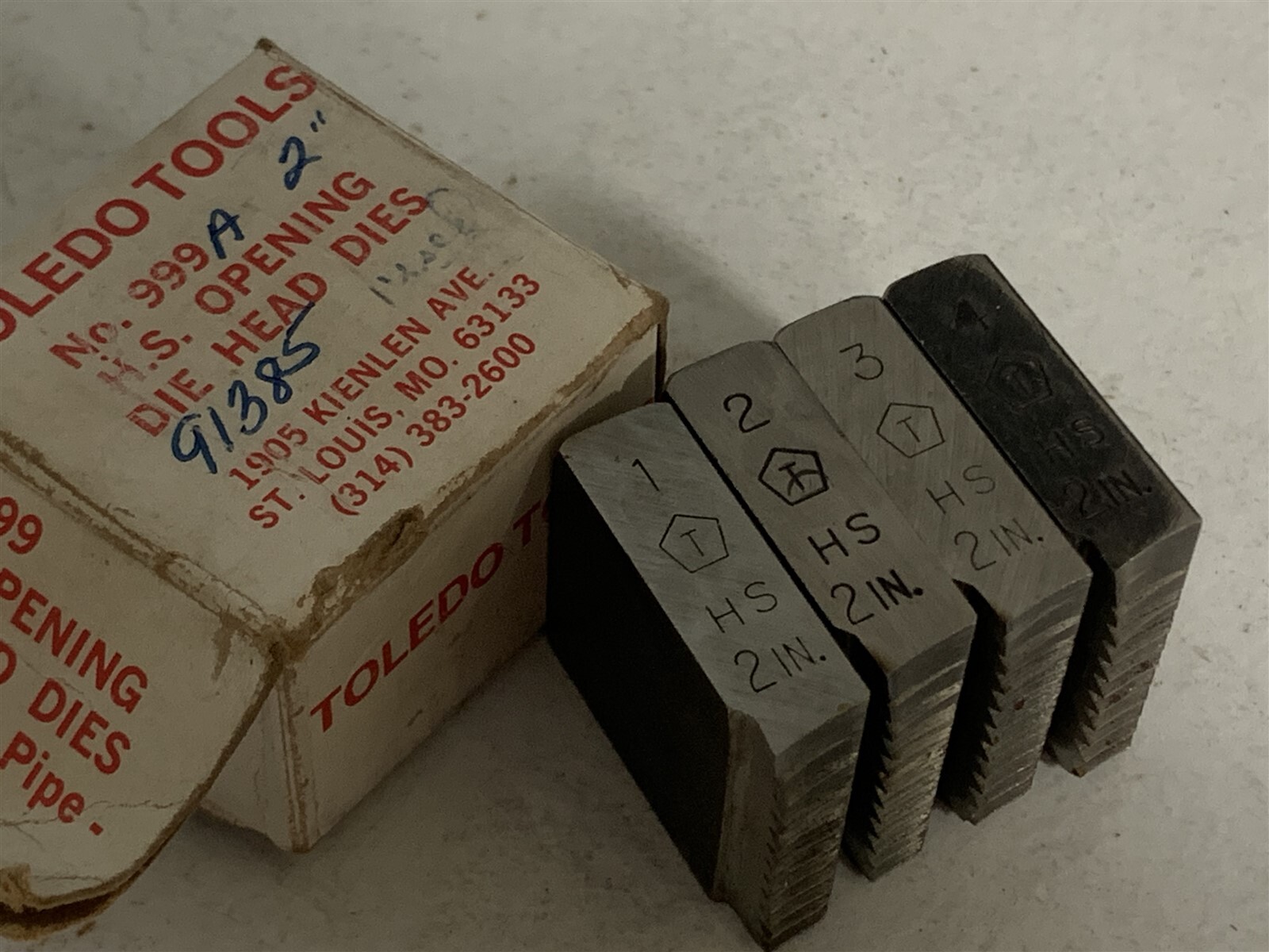 NOS TOLEDO 2" No. 999 HS OPENING DIE HEAD PIPE THREADING DIES G3-1 | eBay