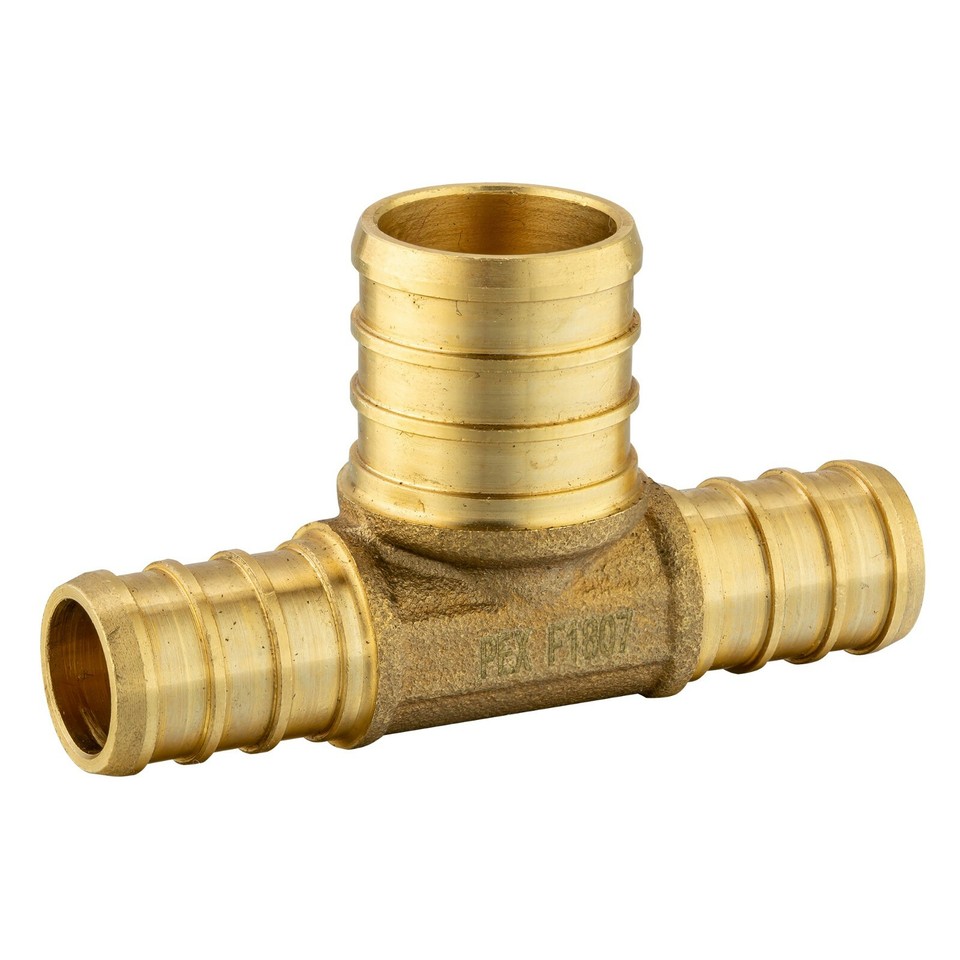 5 PCS 1/2"x1/2"x3/4" BULLNOSE PEX REDUCING TEE BRASS CRIMP FITTINGS NO ...