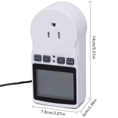 LCD Digital Plug in Thermostat Timer Switch Socket Temperature ...