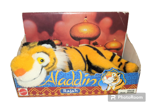 Vintage ALADDIN Movie RAJAH Tiger Plush Doll Figure With Original Box 90's