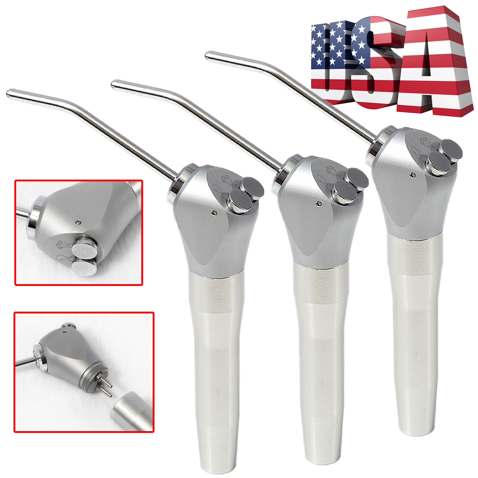 Dental 3 Way Air Water Spray Triple Syringe Handpiece w/ 2 Nozzles Tips ...