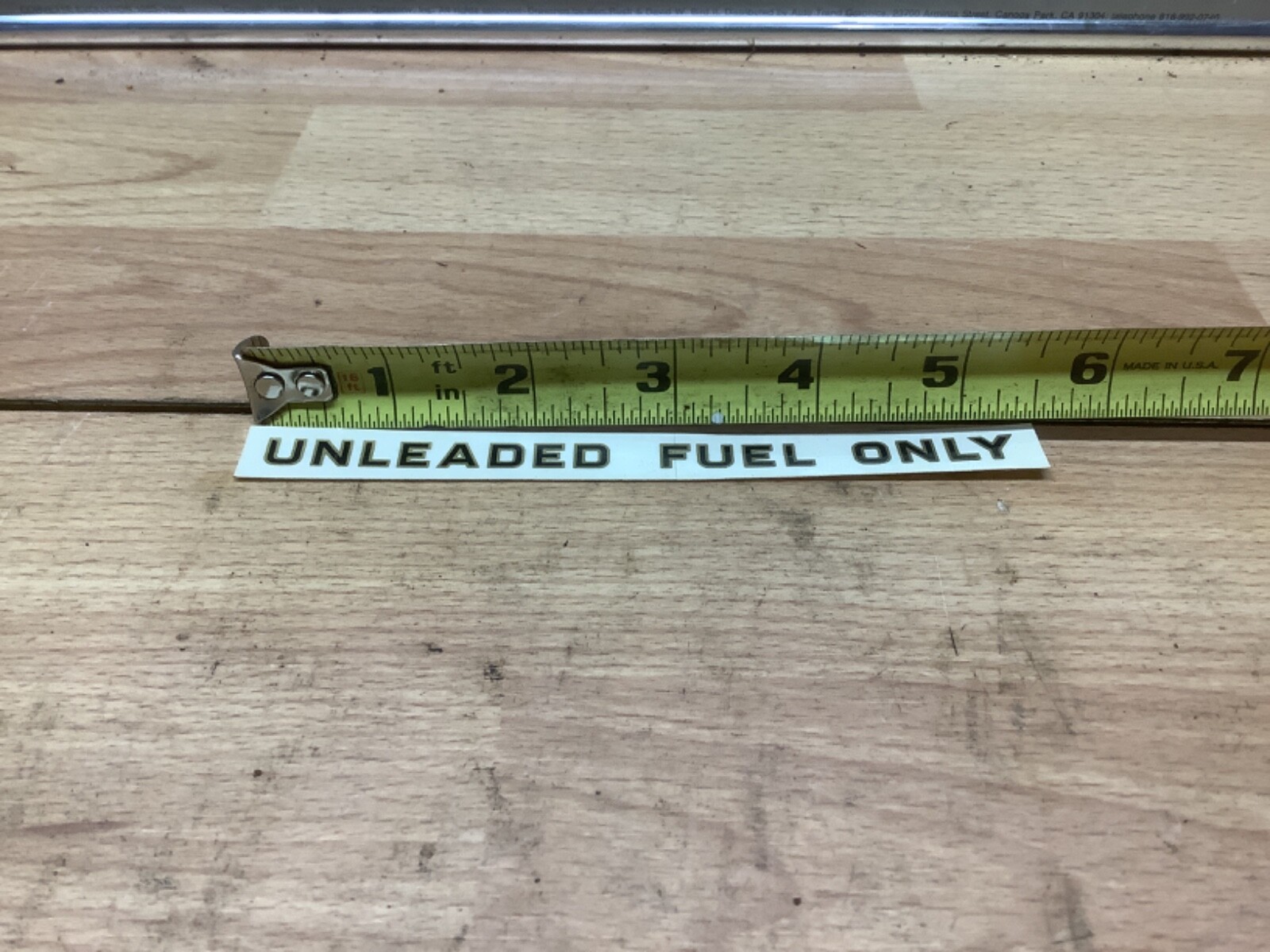 NOS 1975-1983 FORD ONE “ Unleaded Fuel Only “ Decal Starlet Black ...