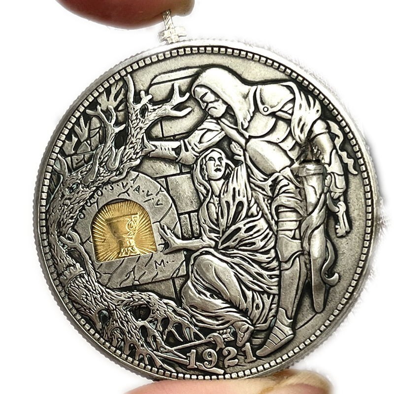 Movable Mechanism Coin Hobo Nickel Holy Grail Removable Sword Roman ...