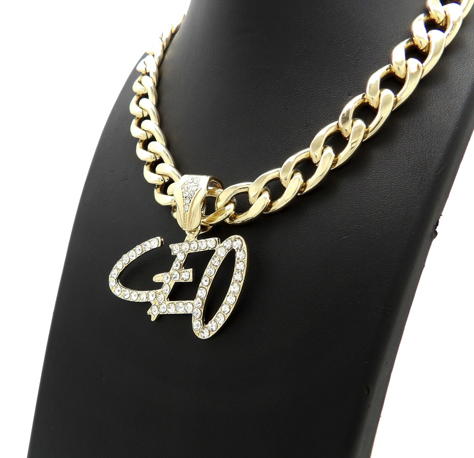 ICED HIP HOP CEO PENDANT & 11mm 18" 20" CUBAN CHOKER CHAIN BLING ...