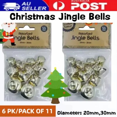 6PK x 11pcs Craft Bells jingle Metal bells 30mm Christmas Decoration ...
