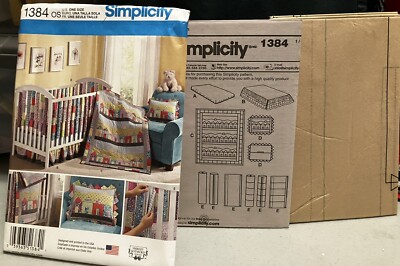 Simplicity Pattern 1384 Baby Bedding Quilt Crib Sheet Dust Ruffle ...