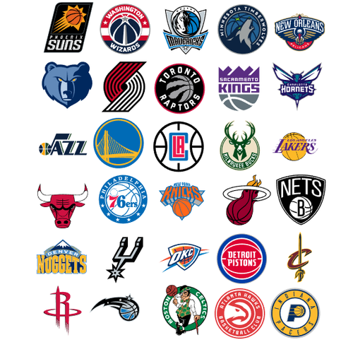 NBA Teams Iron On Transfers For Light Or Dark Fabrics 3 inch | eBay