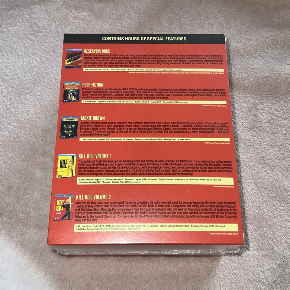 Quentin Tarantino Blu-Ray Collection Box Set 5 Discs UK sealed brand ...