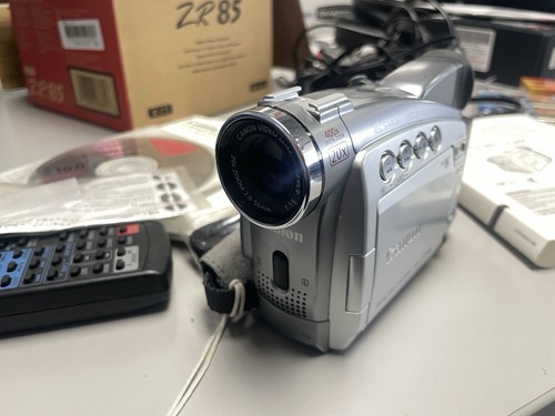 Canon ZR85 Mini DV Camcorder (Parts only; Read Description) Box, Cables ...