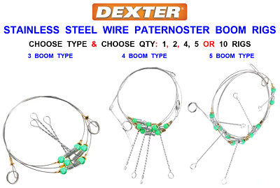 DEXTER PATERNOSTER BOOM RIGS BEACH SURF SEA FISHING TACKLE WIRE TRACES ...