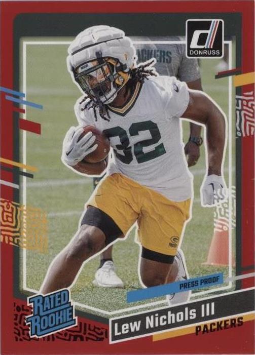 2023 Panini Donruss - Rated Rookie Lew Nichols III #335 Press Proof Red ...
