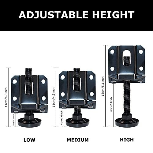 4 PCS Heavy Duty Adjustable Leveling Feet for FurnitureHexagon Nuts ...