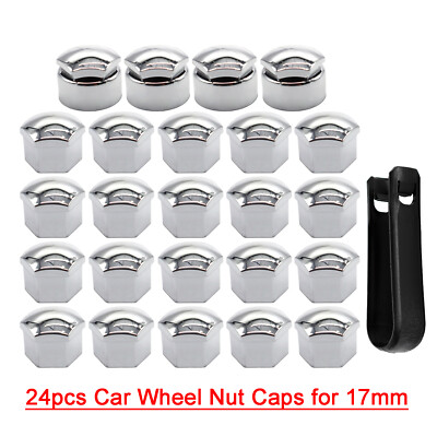 17mm Silber Radmutterkappe Radmutter Kappen Abzieher Chrom für VW Audi ...
