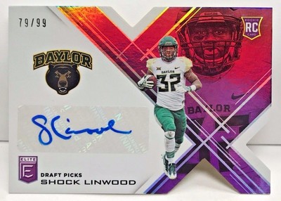 Shock Linwood 2017 Panini Elite Draft Picks PURPLE Autograph Auto RC ...