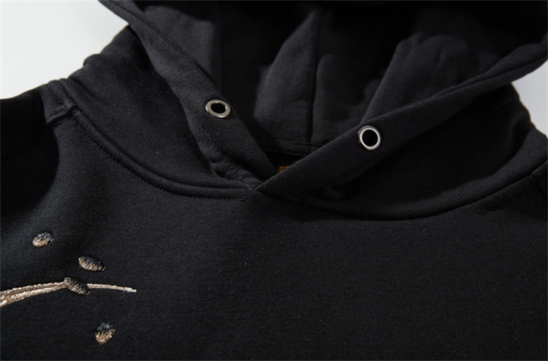 Myth Nine Tailed Fox Fashion Hoodie Embroidery Black Hoodie Pullover ...