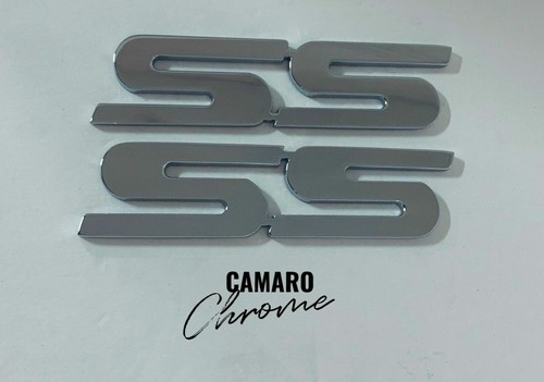 CAMARO CHROME SMALL DASH, HOOD OR FENDER EMBLEMS "SS" FOR ALL CHEVROLET ...