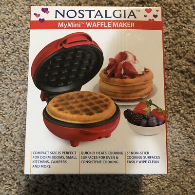 Nostalgia Mini Wafflemaker Red / Nostalgia Mini Waflera Compact Size | eBay