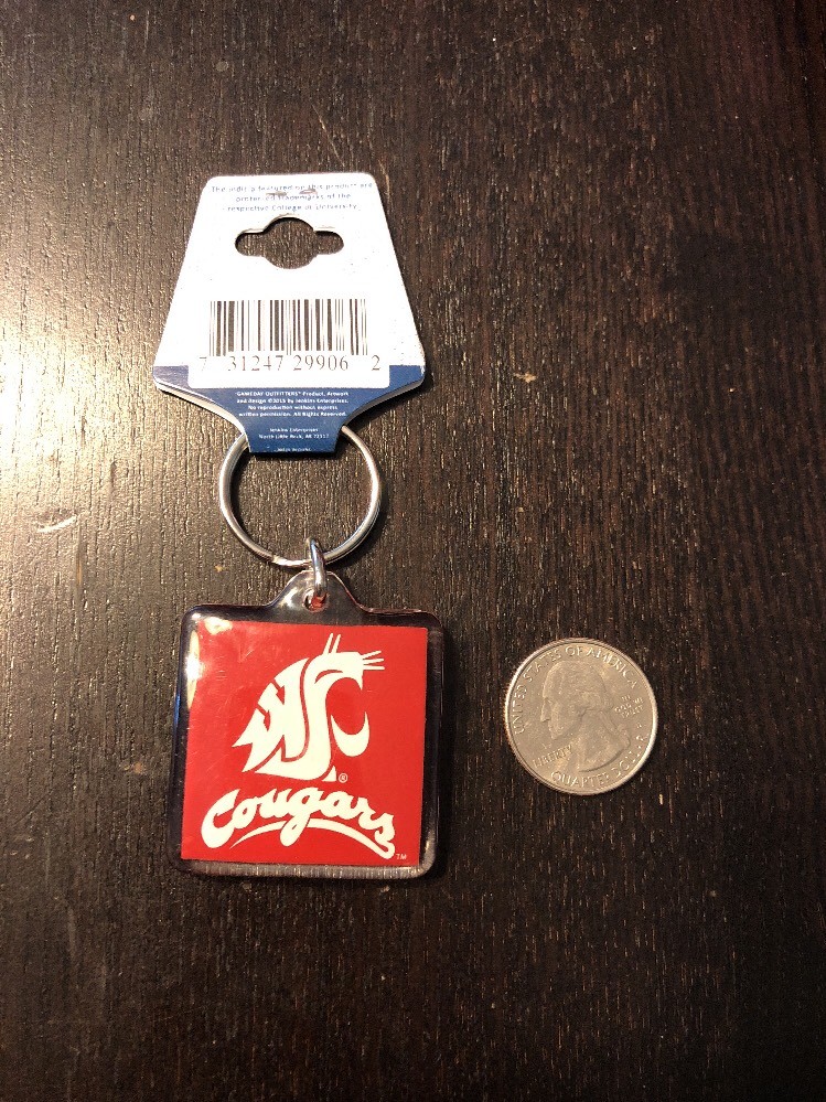 NWT - Washington State University Cougars WSU Key Chain - Hard Plastic ...