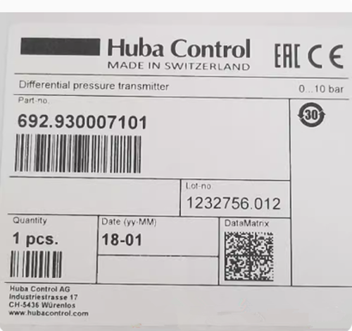 1pcs Huba liquid differential pressure sensor 692.930007101，0-10bar，4 ...