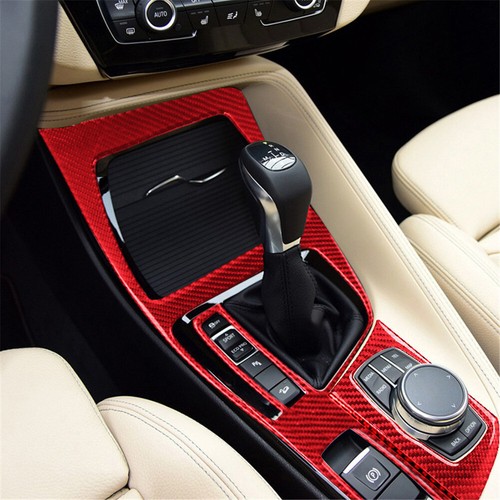3Pcs Red Carbon Fiber Automatic Gear Shift Panel Trim For BMW X1 F48 ...
