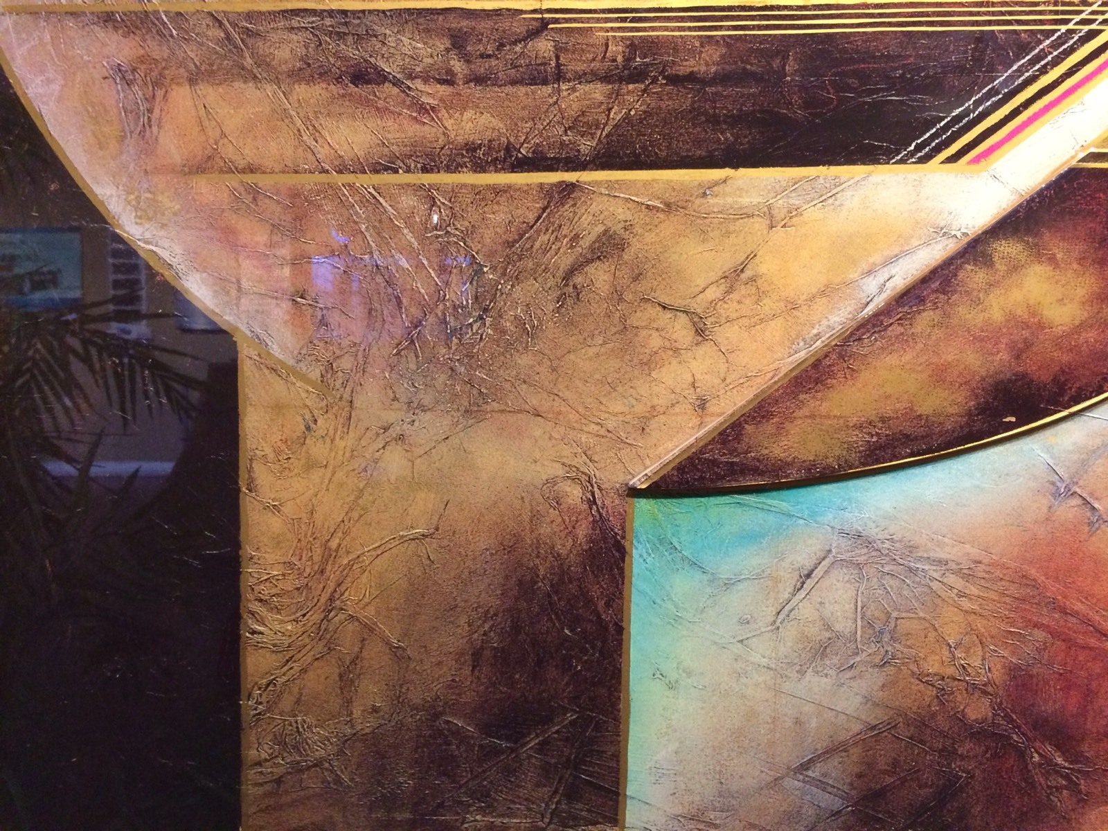 RICHARD HALL Rare Wood Inlay 3D Painting Mixed Media METALLIC GAMES ...