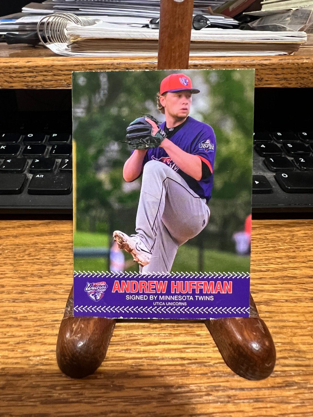 2024 USPBL Utica Unicorns Andrew Huffman Baseball Card FCL Twins | eBay