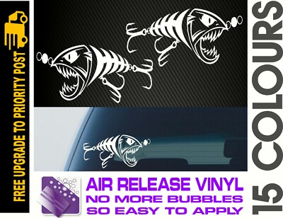 FISH Boat car decals FISHING lure marine STICKERS suit shimano daiwa ...