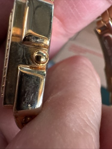 NEW LADIES GOLD TONE WATCH, FIGARO quartz, faux diamonds, square face ...