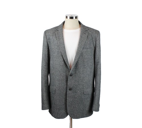 Lands End Blazer 46L Gray Wool Spandex Blend Tweed Sports Coat ...