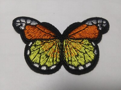 3" Orange / White Trim Monarch Butterfly Patch Iron-On Sew-On Embroider | eBay