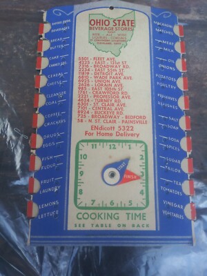 Vintage Ohio State Beverage Stores Cleveland OH Advertising Cooking ...
