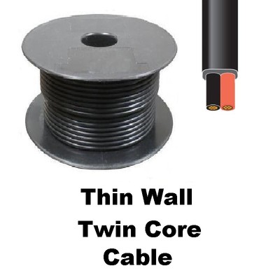 Flat Thin Wall Cable Twin Core Auto Car Van Marine Wire Wiring Loom 12v ...