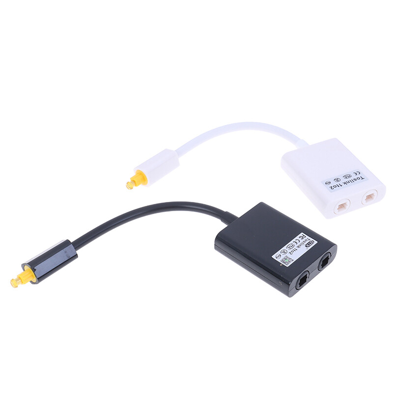 Digital SPDIF Optical Audio Splitter 2 Way Toslink Cable Splitter ...