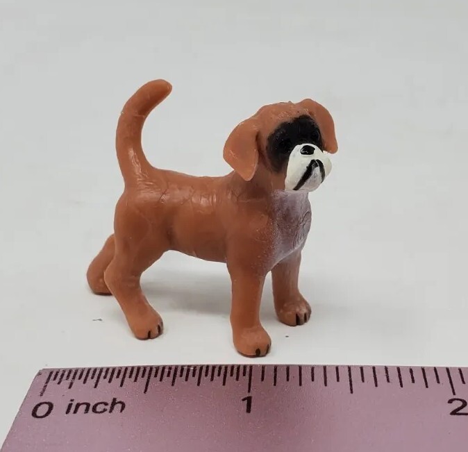 Boxer Dog Figure Toy Plastic 1.5"L Realistic Play or Diorama | eBay