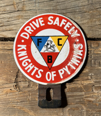 Vintage Porcelain Knights Of Pythias “Drive Safely” License Plate ...