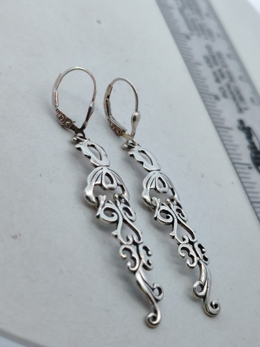 Sterling Silver Carolyn Pollack Southwestern Scroll Design Dangle Earrings | eBay