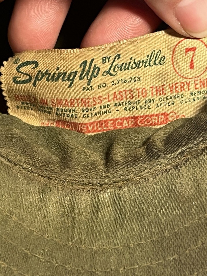 Vtg M1951 Korean War US Army Ridgeway Cap Size 7 1950s Spring Up ...
