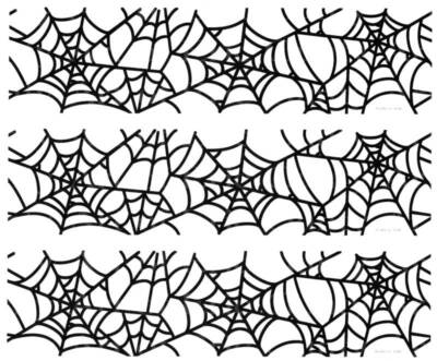 Halloween Spider Webs ~ Edible 2D Fondant Cake 3 Strip Side Topper ...