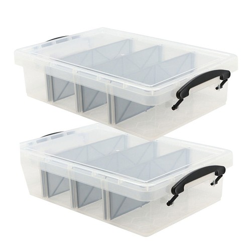 2x Boxsweden 6L Compartment Storer 4 Section Storage Organiser ...