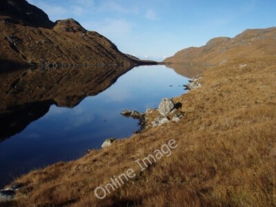 Photo 6x4 Loch Ghuibhsachain Beinn Dearg Bheag/NH0181 Unually calm for ...