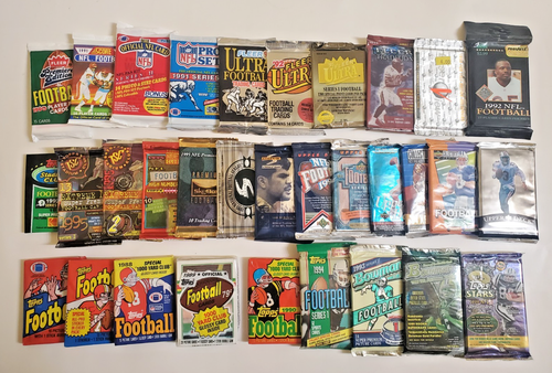 34 Football Topps Wax Packs Fleer Upper Deck 1980 1982 1983 1984 & More ...