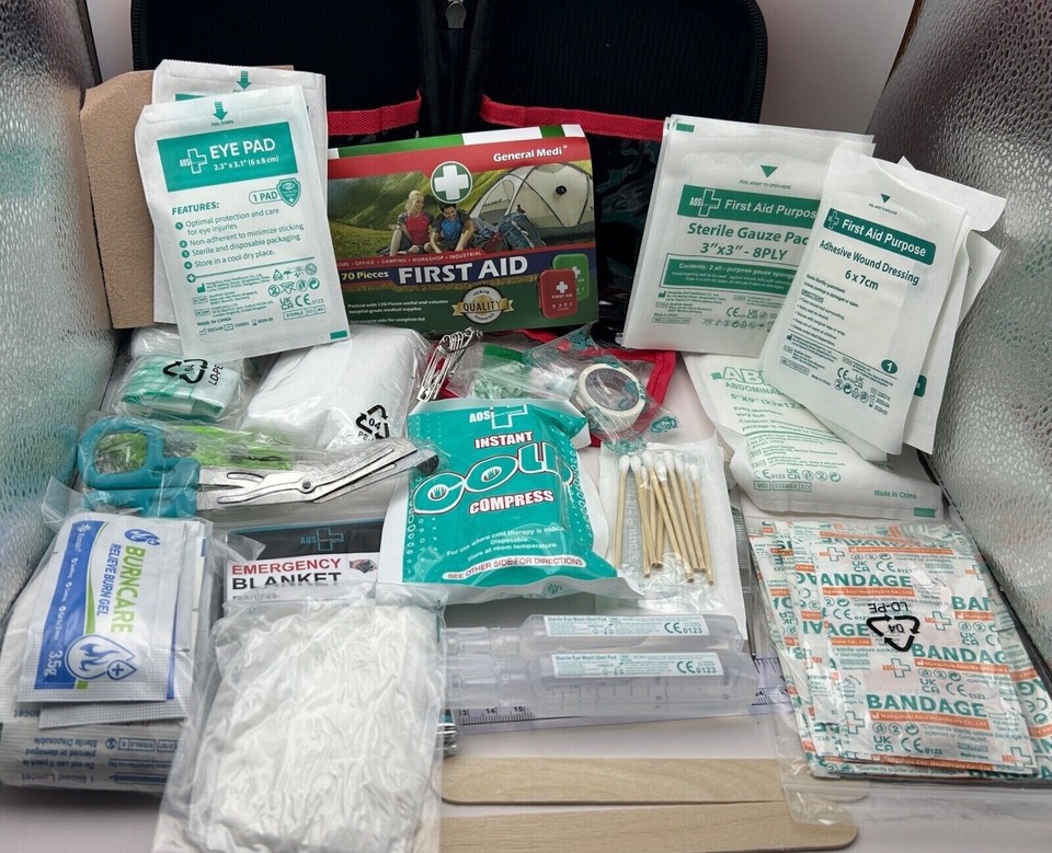170 Pc Portable First Aid Kit Med Pack Motorcycle UTV SXS Medical ...