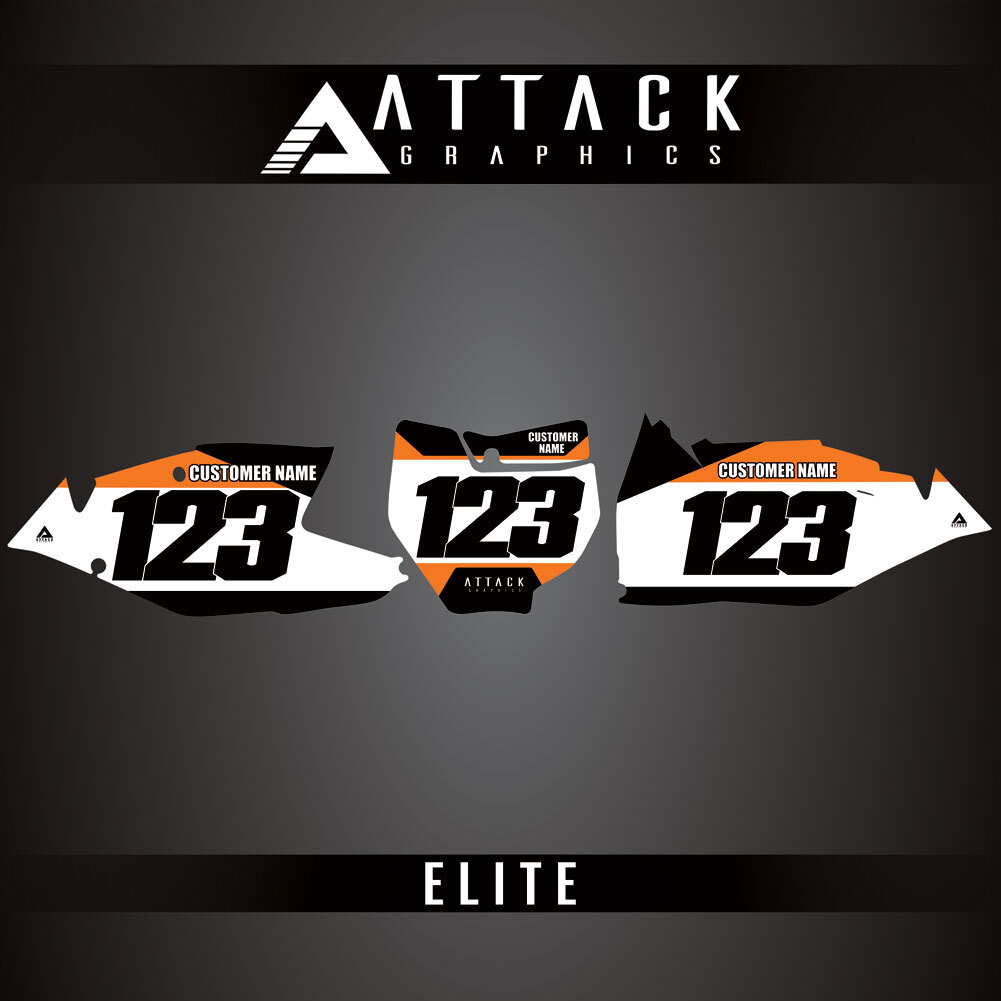 Attack Graphics Elite Number Plate Backgrounds For KTM 250 SX-F Factory ...