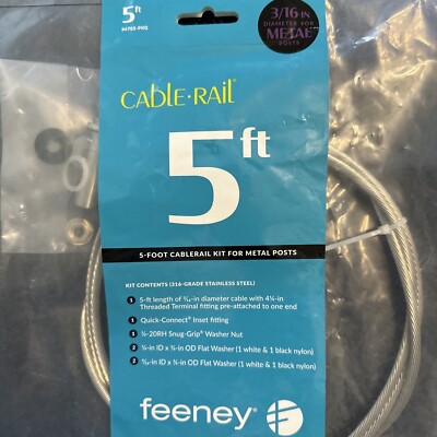 Feeney Cable Rail Assembly 3/16” For Metal Posts - 5 Foot #6705 | eBay